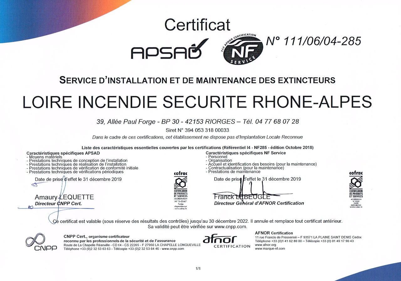 L.I.S. Incendie Sécurité